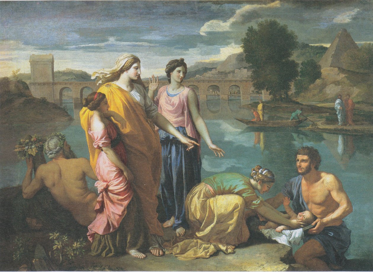 Die Auffindung des Moses von Nicolas Poussin: Kunstdruck